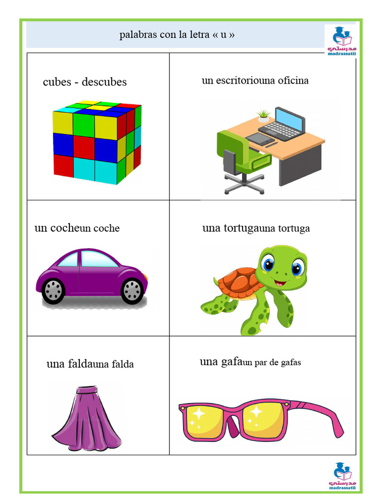 Palabras Con La Letra U Con Ejercicio de Escritura | PDF