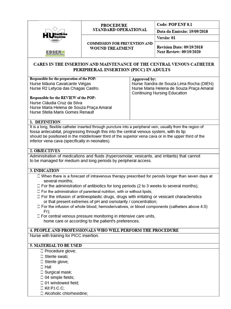 Pop 8 1 - Care in The Insertion and Maintenance of The Peripherally ...