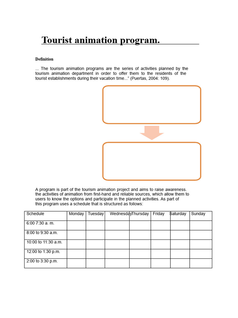 Comprehensive Tourist Animation Program Guide | PDF | Tourism