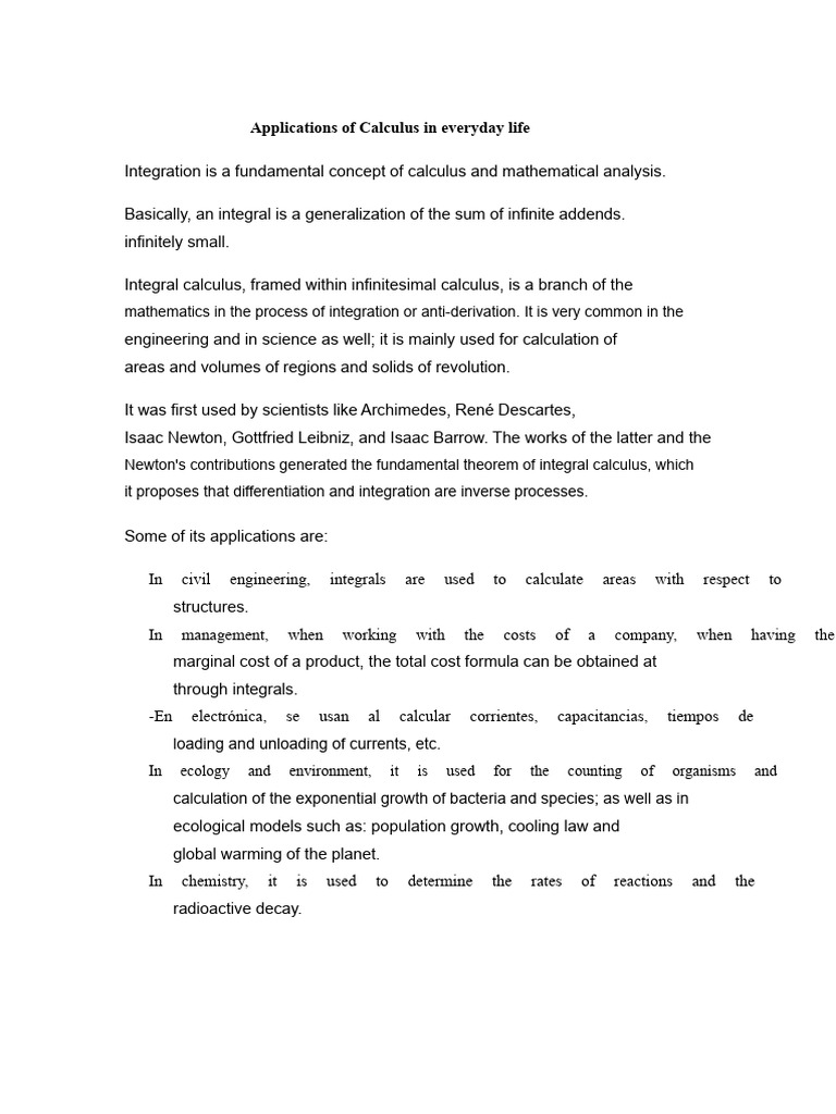 Real-World Applications of Integral Calculus | PDF | Calculus | Integral