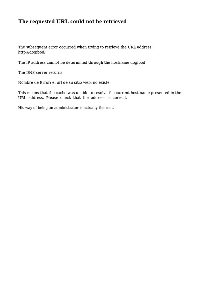 The Requested URL Could Not Be Retrieved. | PDF