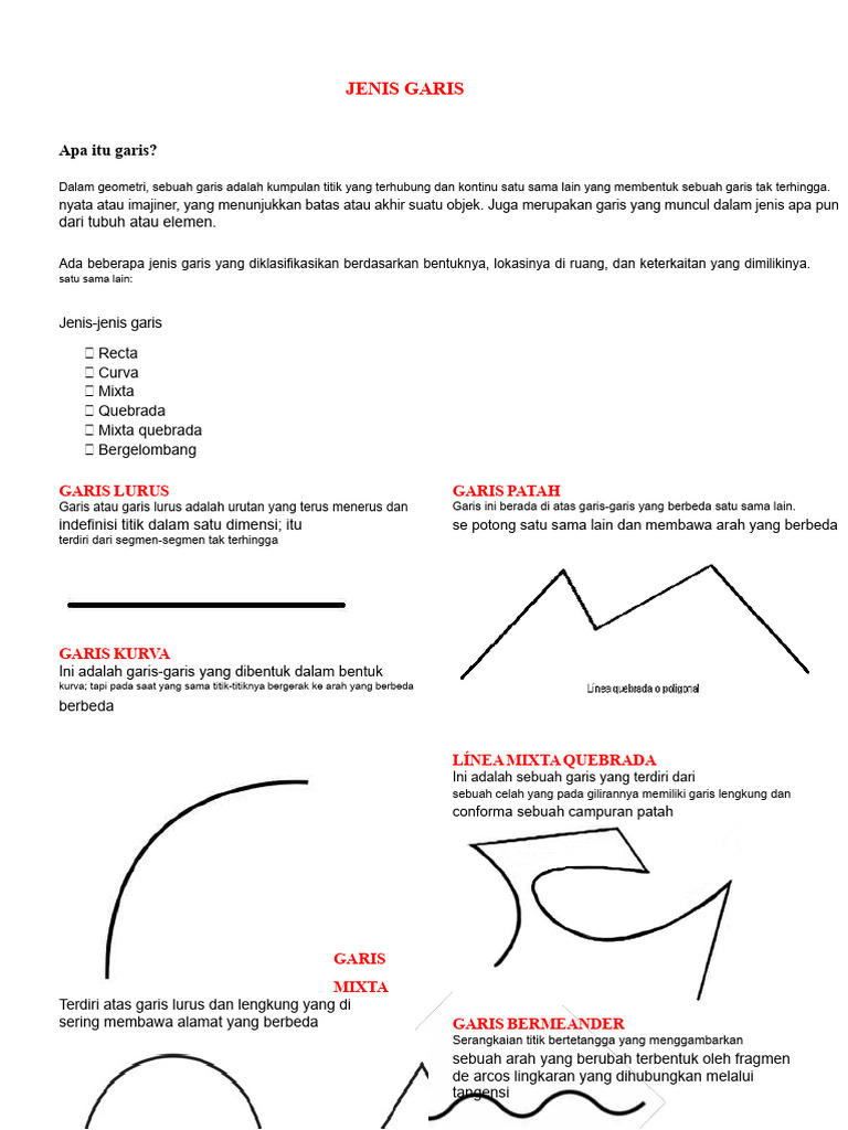 Jenis-Jenis Garis dalam Geometri | PDF
