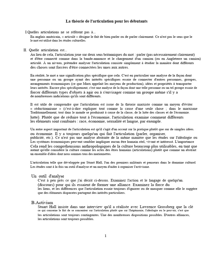 Introduction à la théorie de l'articulation | PDF | Économie | Science