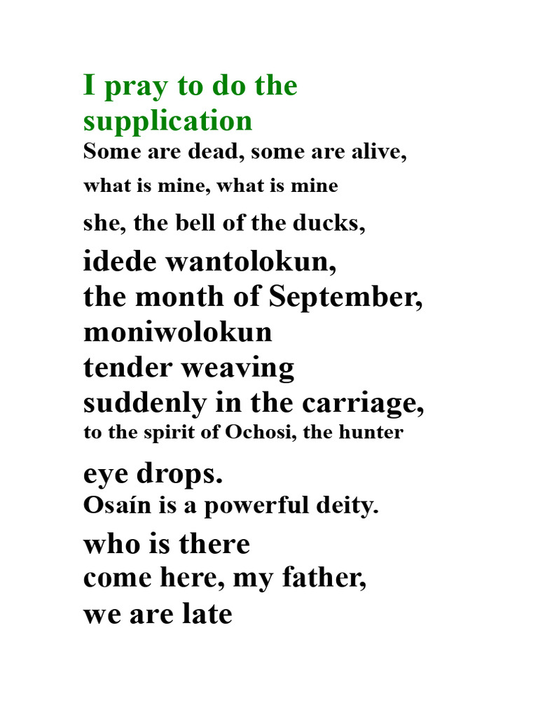 I Pray To Make The Supplication AND TO BEG LERI | PDF