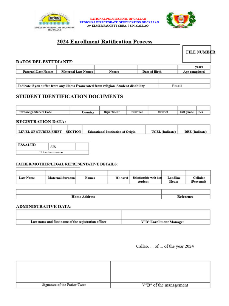 Enrollment Process Form 2024. | PDF