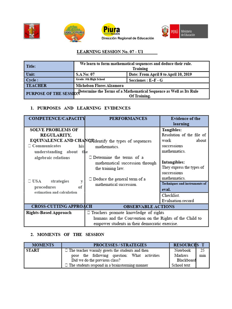 Learning Session 07 - Math 5TH Sec-Fatima - Sequences1 | PDF ...