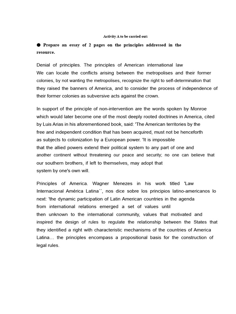 Activity 3 Principles of American International Law. | PDF | Latin ...