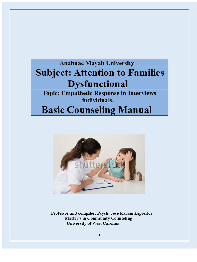 Basic Counseling Manual 2022 | PDF | Psychotherapy | Empathy