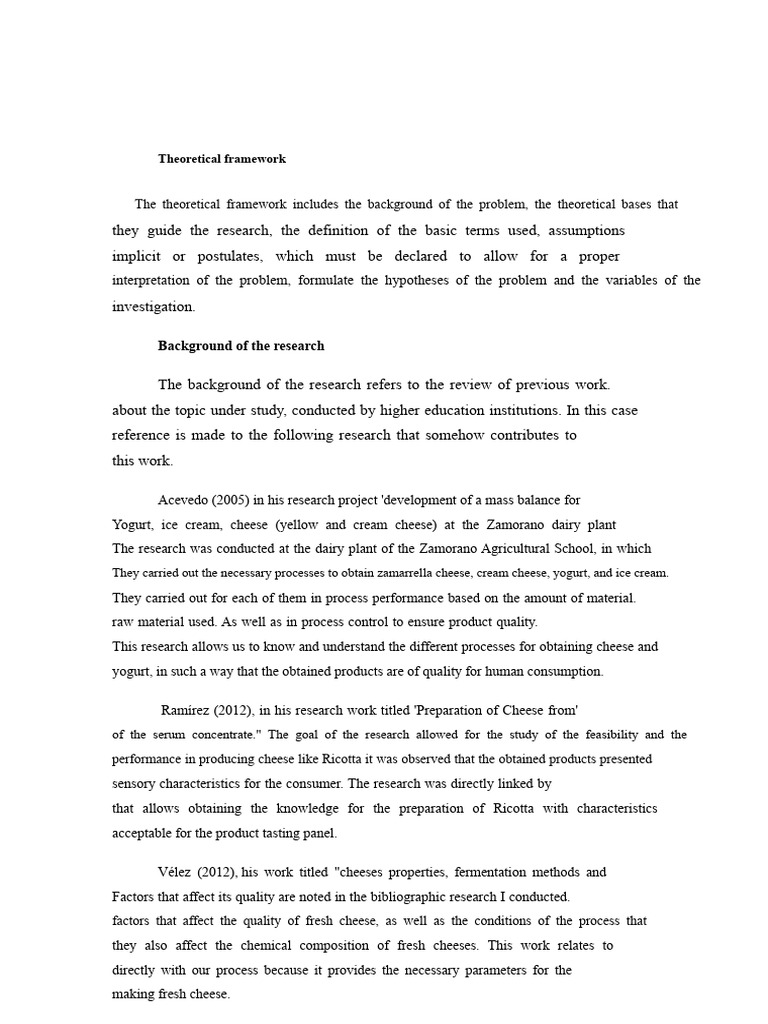 Theoretical Framework | PDF | Milk | Fatty Acid