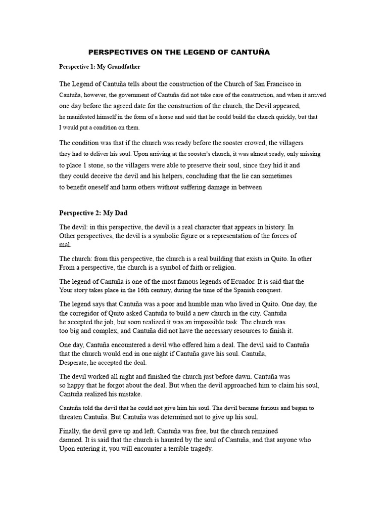 PERSPECTIVES ON THE LEGEND OF CANTUÑA | PDF | Satan