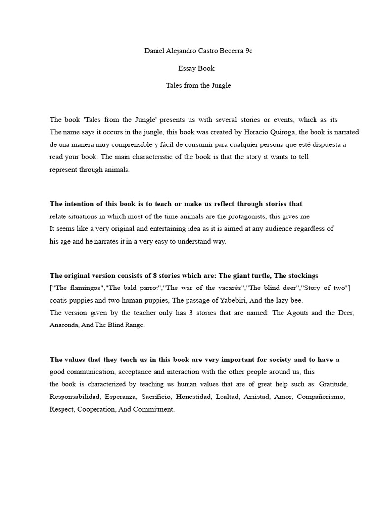 Essay Tales of the Jungle | PDF