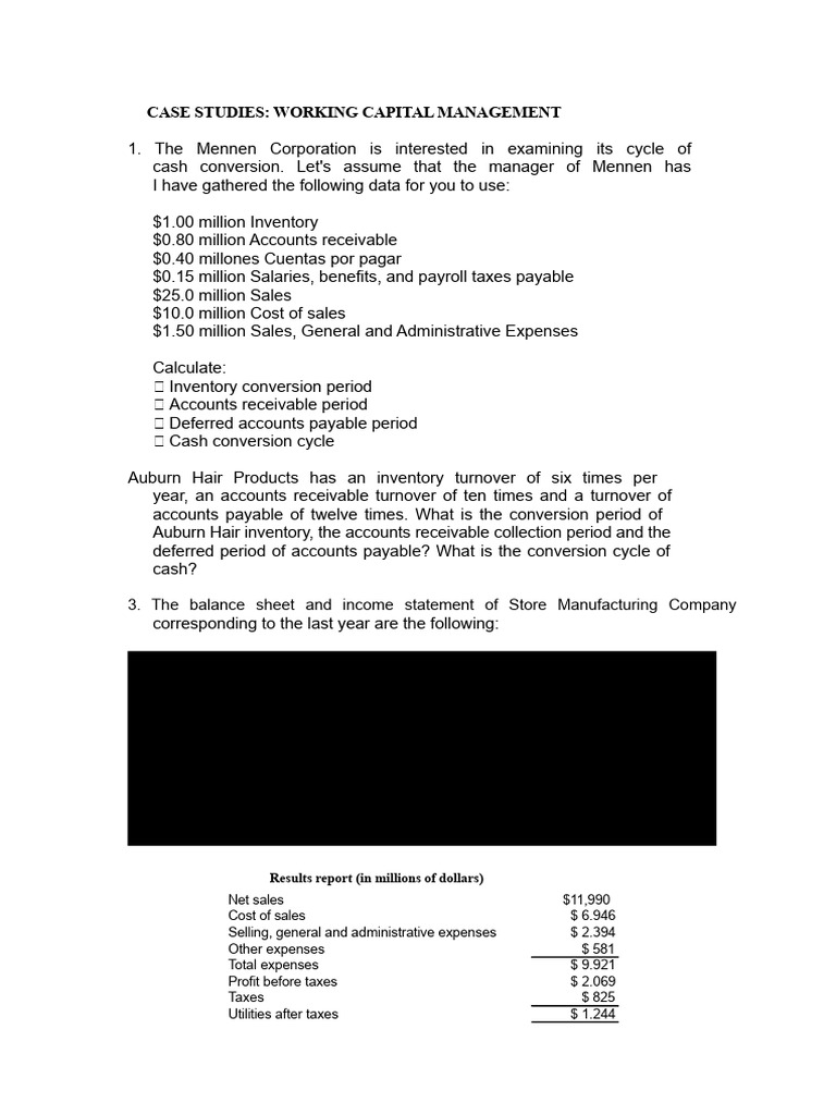 Working Capital Cases | PDF | Working Capital | Equity (Finance)