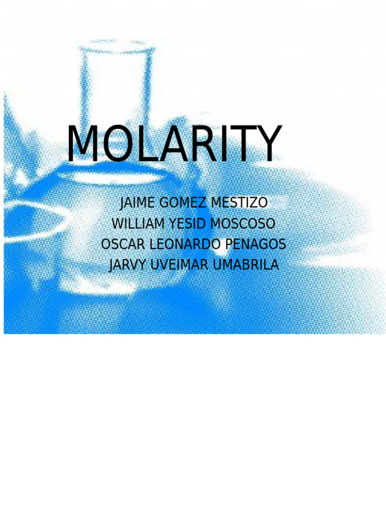 MOLARITY | PDF
