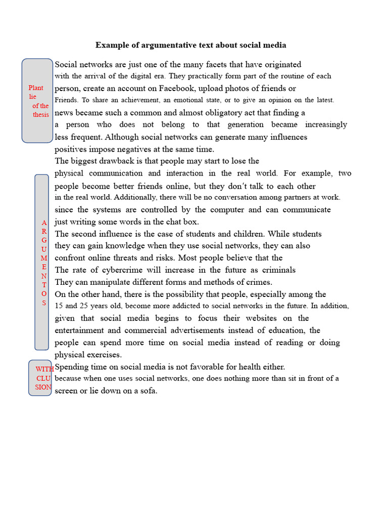 Argumentative Text - Examples | PDF | Privacy | Social Media
