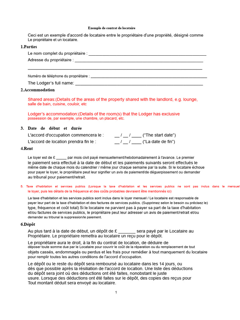Exemple de contrat de location simple | PDF | Propriétaire