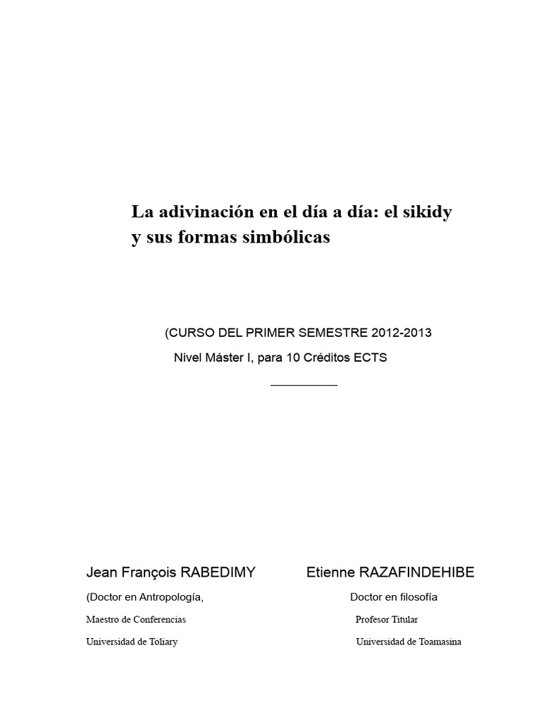 Sikidy Curso 1 | PDF | Madagascar