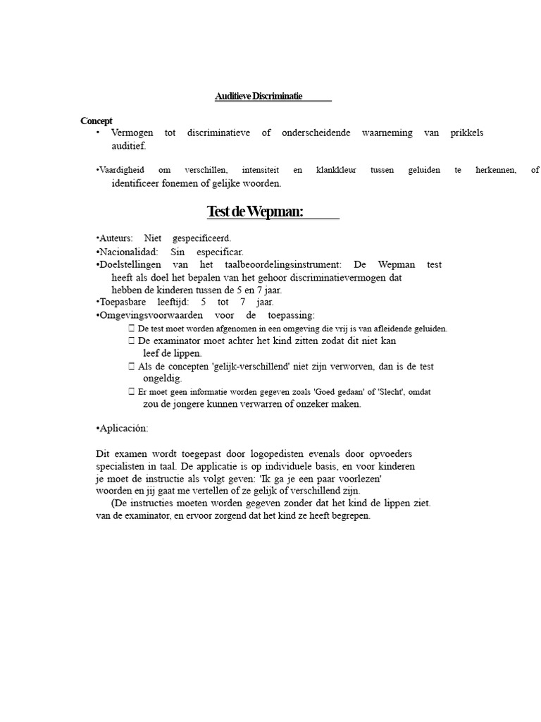 Test de Wepman | PDF