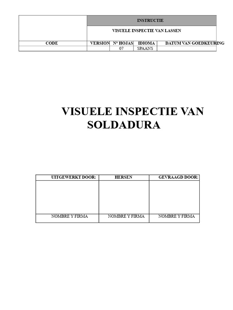 Instructie Voor Visuele Inspectie Van Lassen | PDF