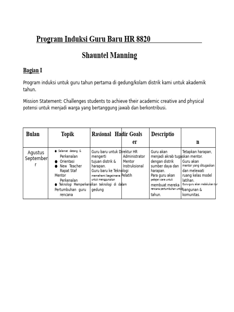 Program Induksi Guru Baru | PDF
