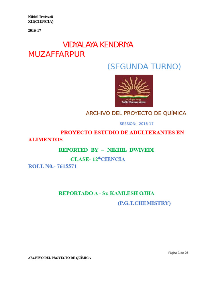 Proyecto Investigativo de Química | PDF | Alimentos | Petróleo