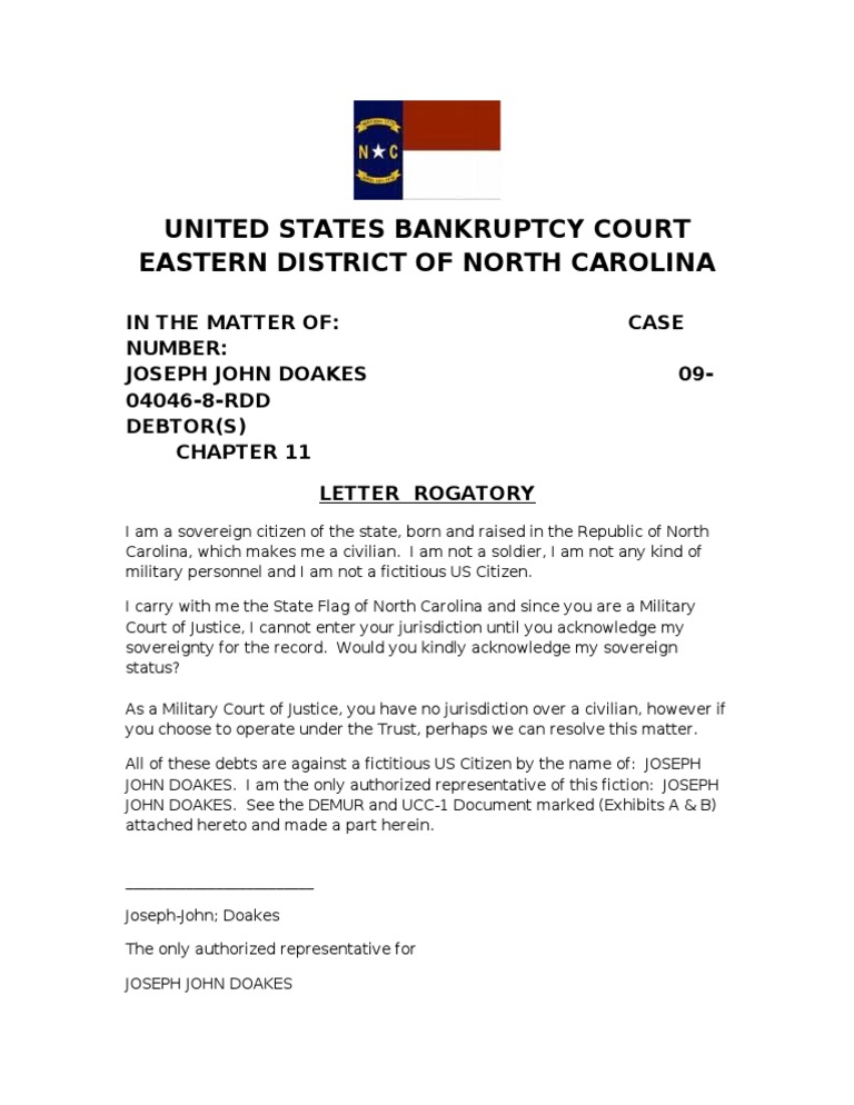 LETTER ROGATORY-Bankrupcy Court | PDF