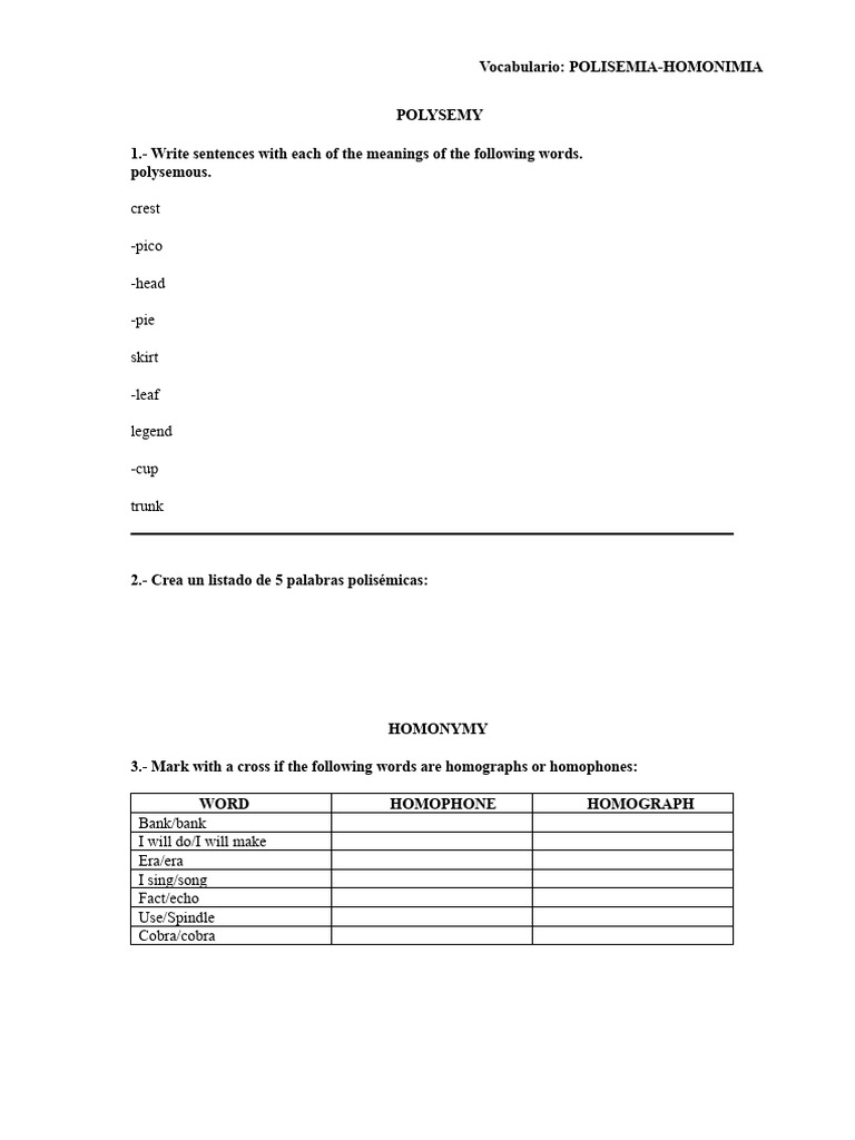 Understanding Polysemy and Homonymy | PDF | Lexical Semantics | Lexicology