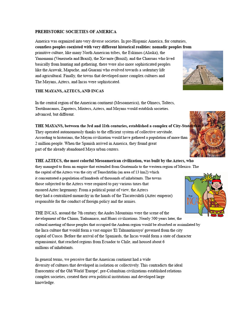 Prehistoric Societies of America | PDF | Pre Columbian Era | Americas