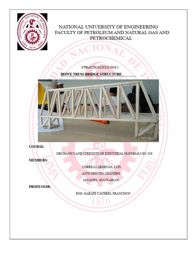 Howe Truss Bridge Analysis Report | PDF | Truss | Bridge