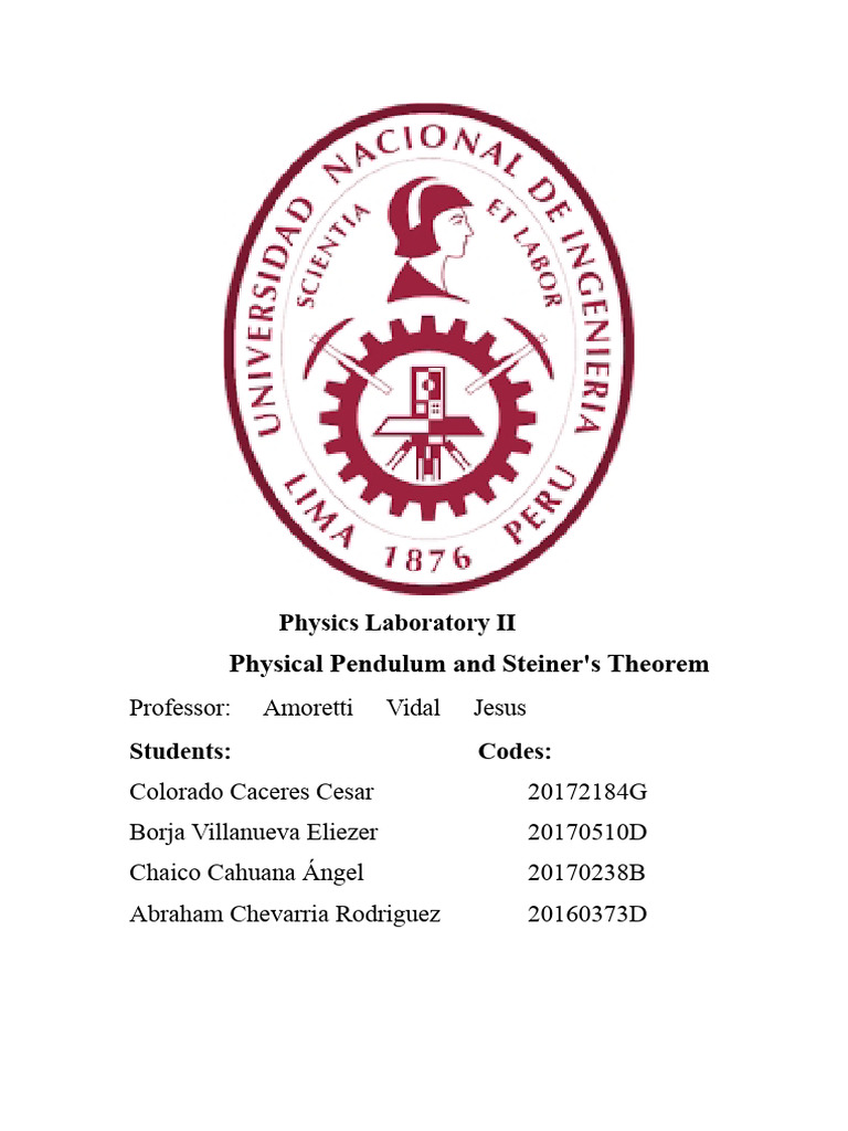 Physical Pendulum and Steiner's Theorem | PDF | Rotation Around A Fixed Axis | Pendulum
