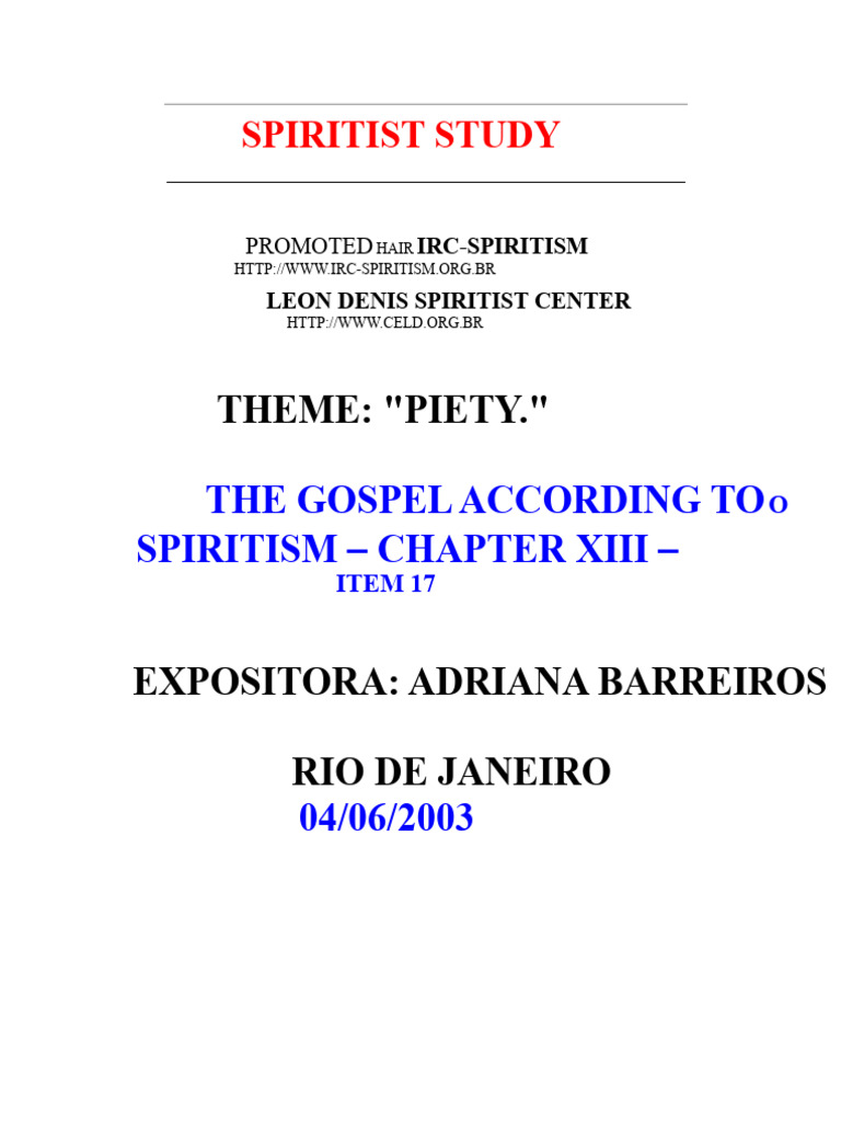 The Piety - Chapter XIII - Item 17 | PDF