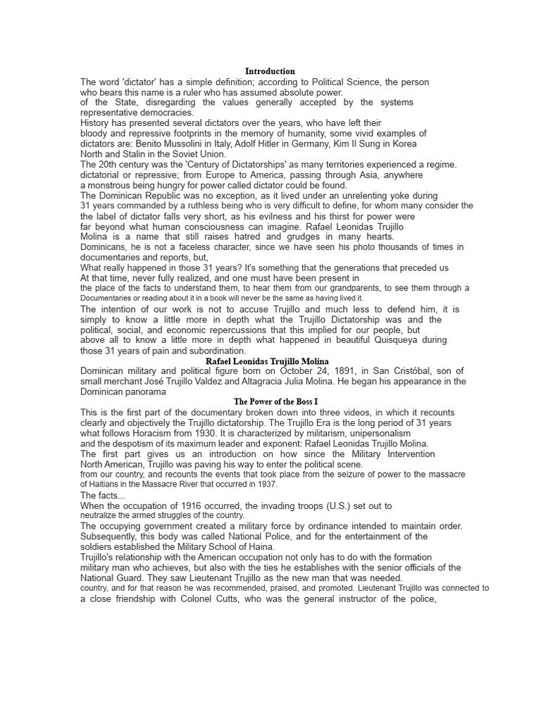 The Power of Boss Rene Fortunato | PDF | Dominican Republic | Dictatorship