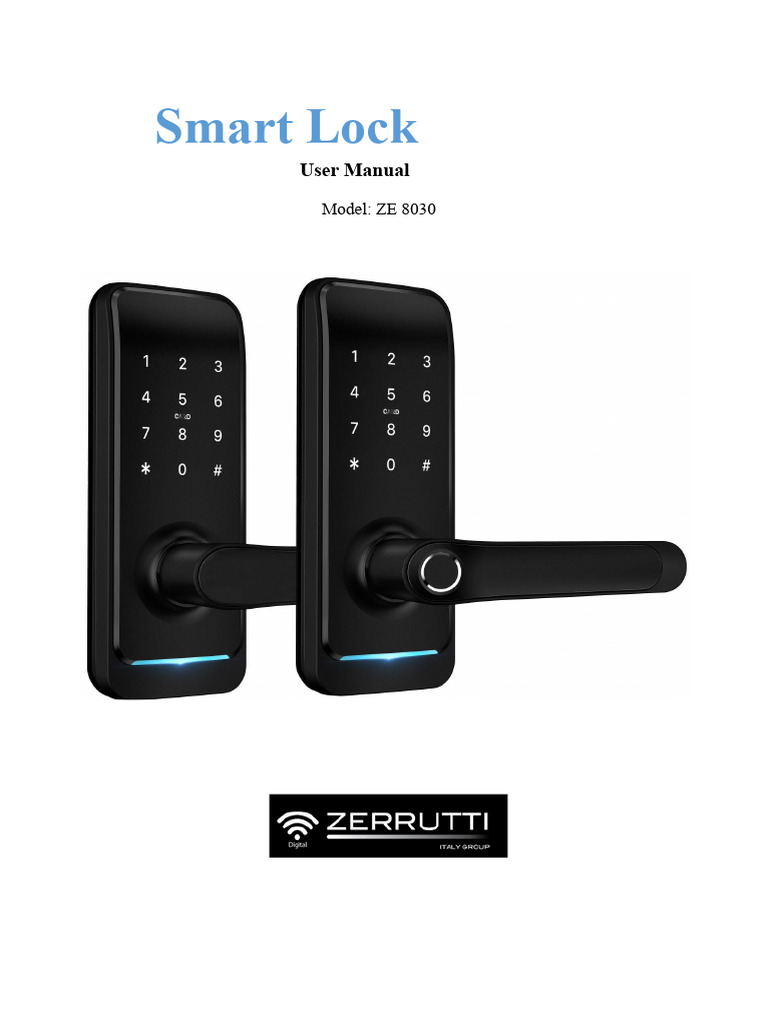 ZE 8030 Smart Lock User Manual | PDF | Bluetooth | Telephone