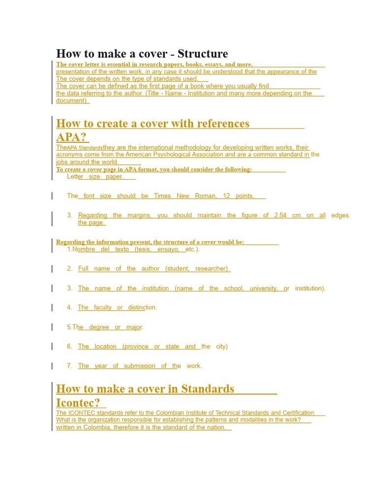 How To Create A Cover Page For A Written Work | PDF | Apa Style ...