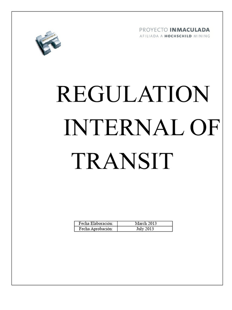 2 Internal Traffic Regulations | PDF | Traffic | Driving