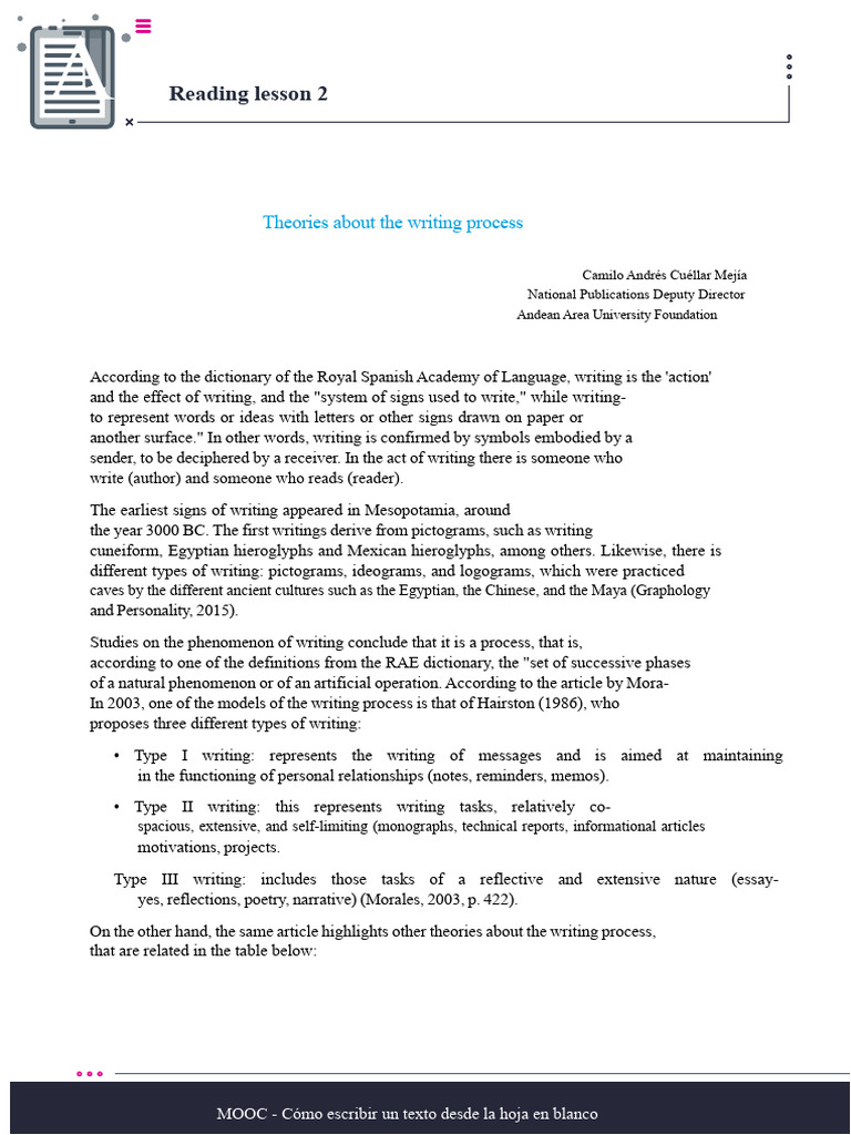 2 Theories about the writing process | PDF | Writing | Human Communication