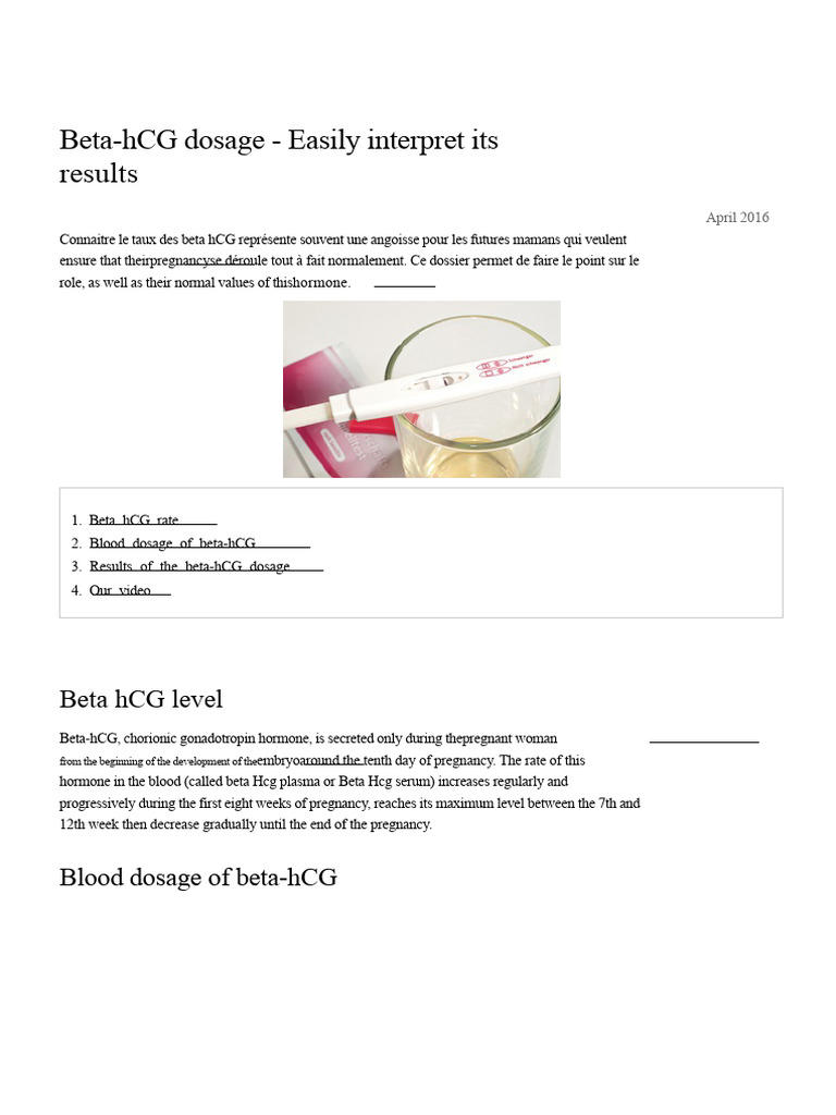 Dosage Beta HCG Easily Interpret Its Results 1141 o5vfeu | PDF | Human ...