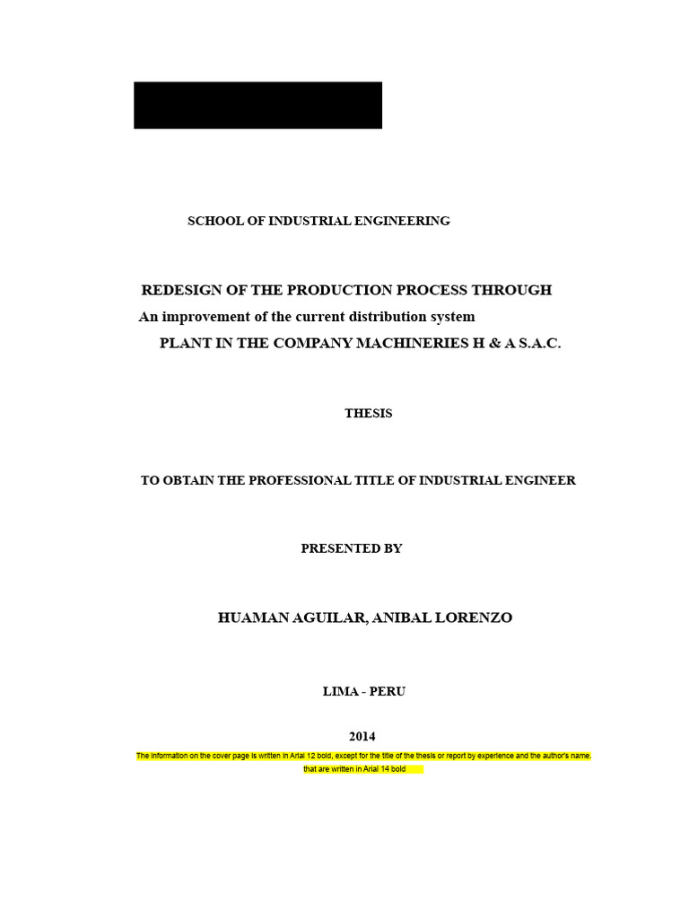 Model of Cover Page, Dedication, Summary, Abstract, and Introduction ...