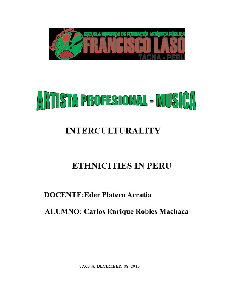 Ethnic Groups in Peru - Monograph | PDF | Peru | Indigenous Peoples Of ...