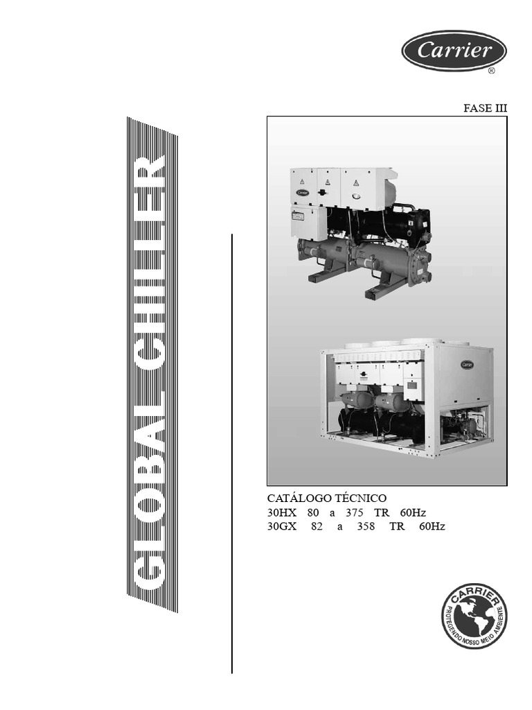 Catálogo Técnico Chillers 30HX/GX 60Hz | PDF | Presión | Refrigerante