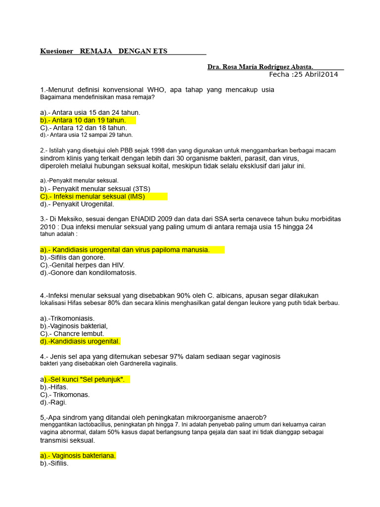 Kuesioner Remaja Dengan Phtalates Merah | PDF