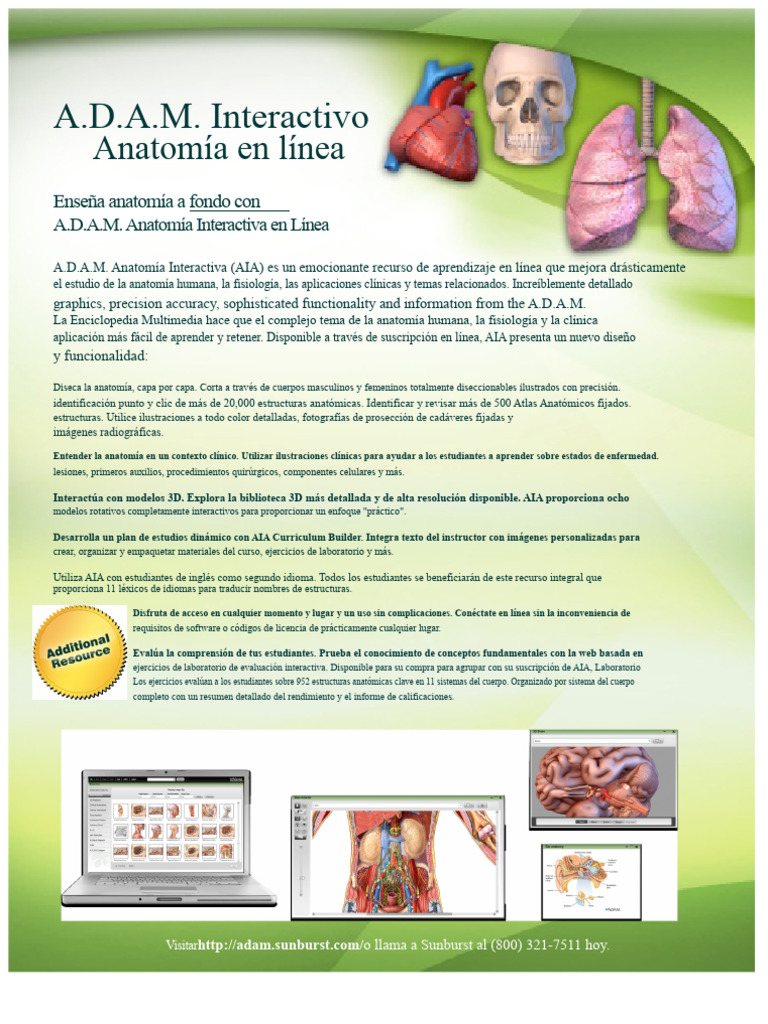 ADAM Anatomía Interactiva | PDF | Plan de estudios | Laboratorios