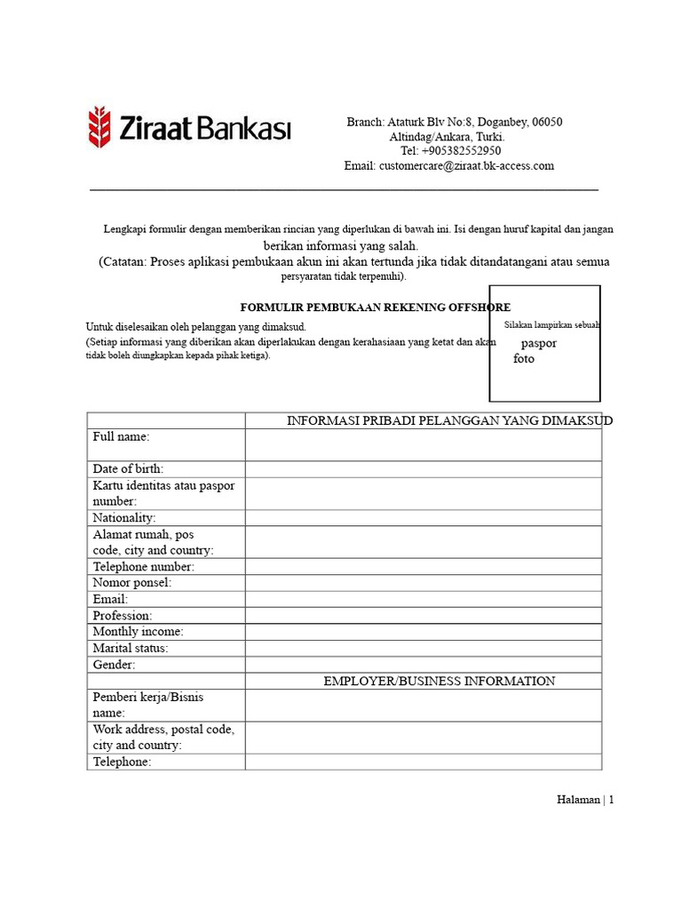 Formulir Bank | PDF