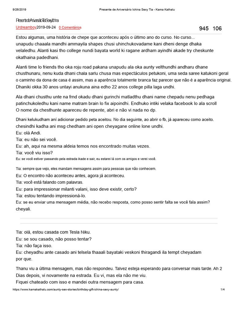 Presente de Aniversário Ichina Tia Sexy - Kama Kathalu PDF | PDF