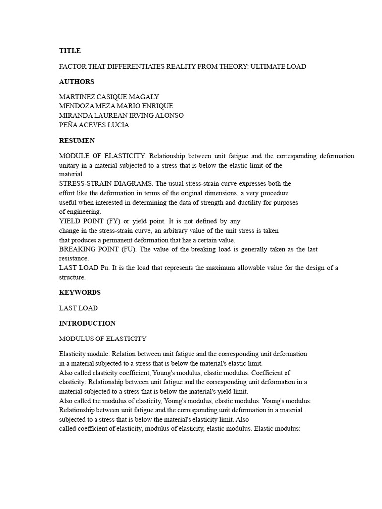Deformation of A Steel Plate | PDF | Deformation (Engineering) | Yield ...