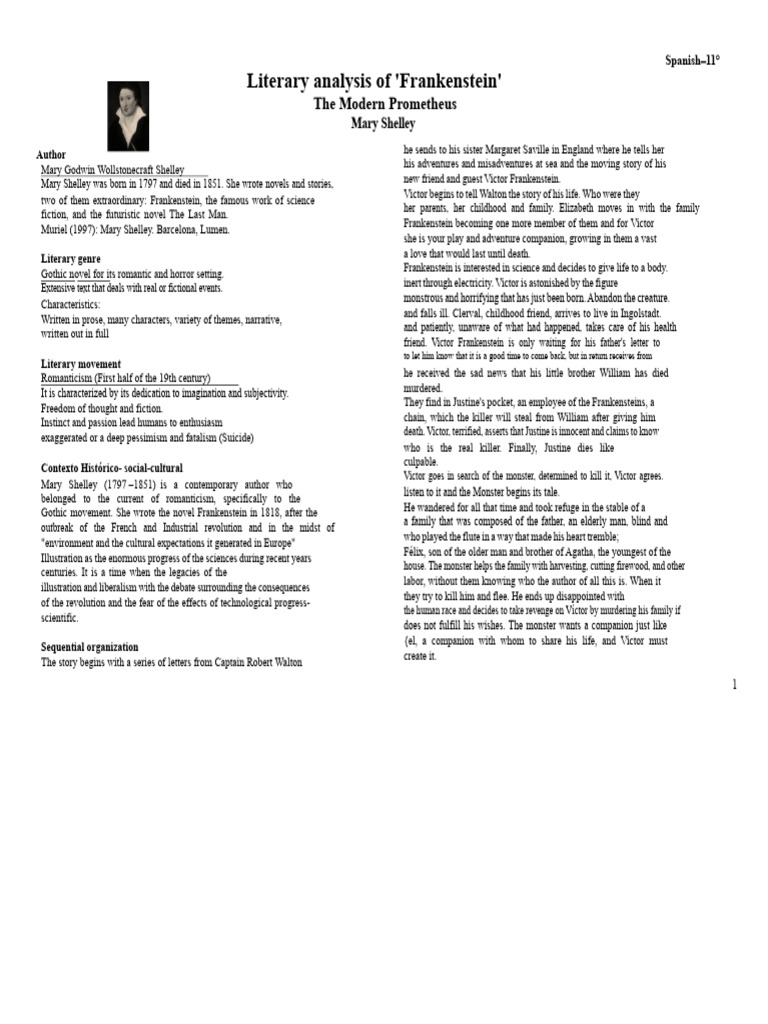 Frankenstein Complete Analysis | PDF | Frankenstein | Mary Shelley
