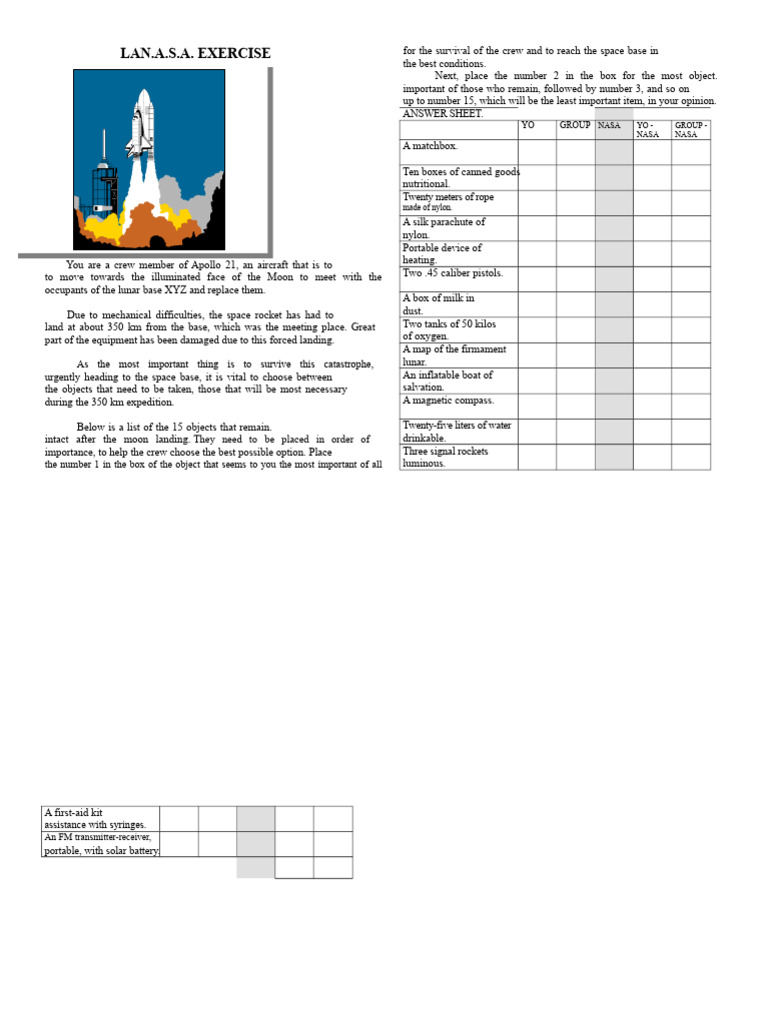NASA Exercise Dynamics | PDF | Moon | Apollo Program