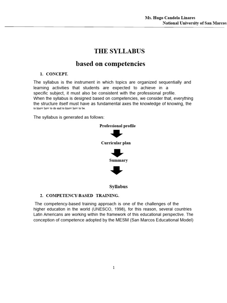 Competency-Based Syllabus Design Guide | PDF | Learning | Educational ...