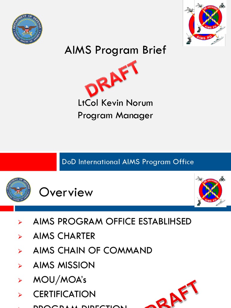 01 AIMS Brief (LT Col Norum) | PDF | United States Department Of ...