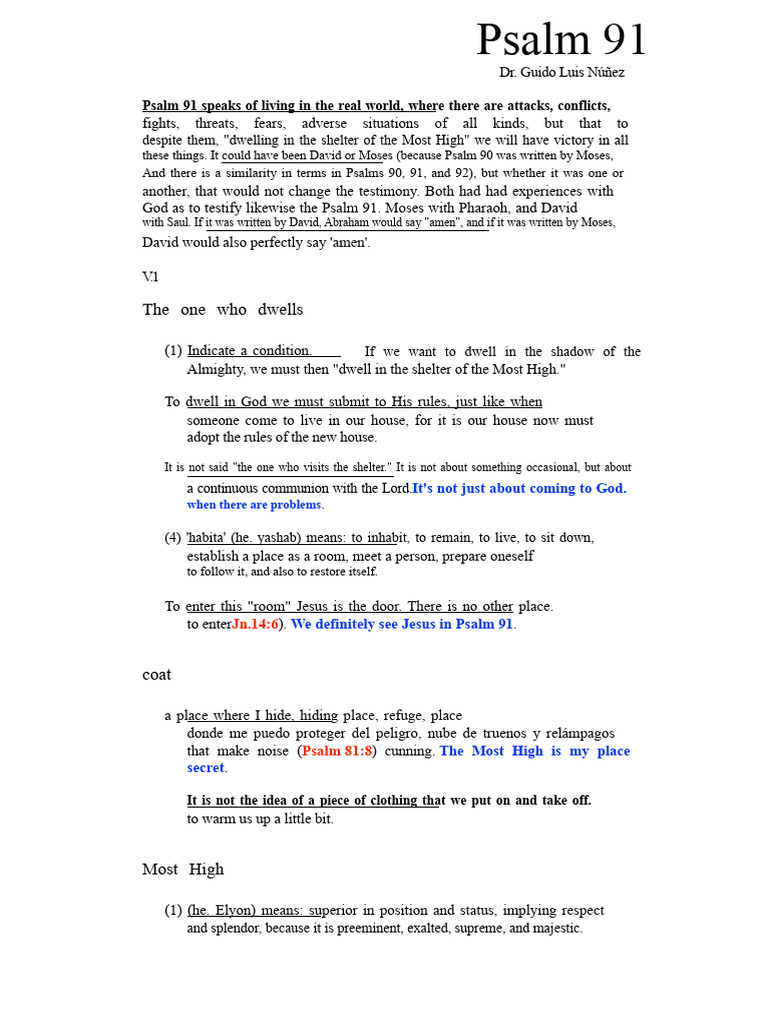 Psalm 91 | PDF | Jehovah | God