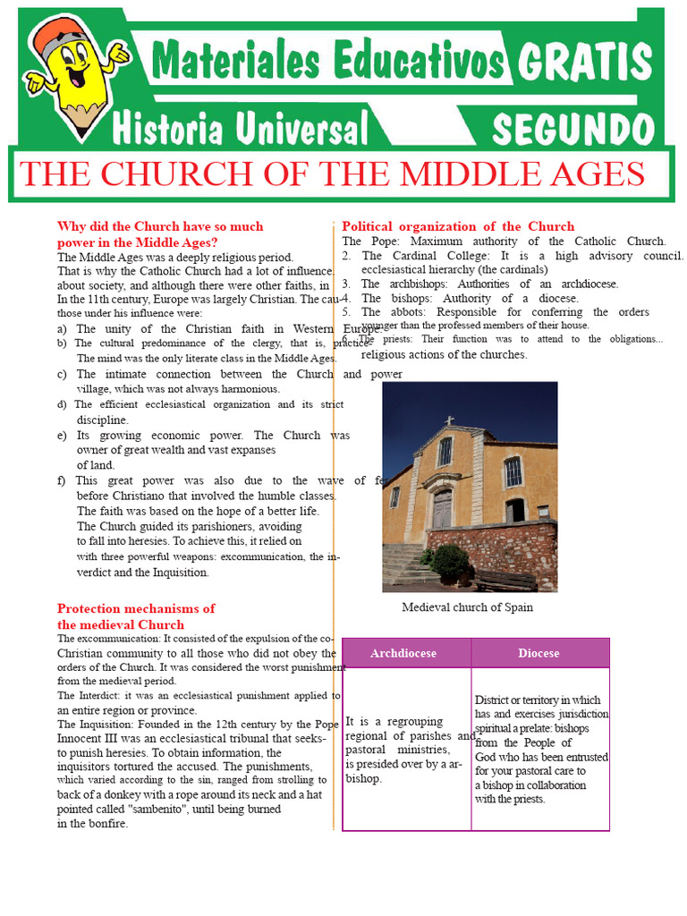 The Church of The Middle Ages For Second Grade of Secondary Education ...